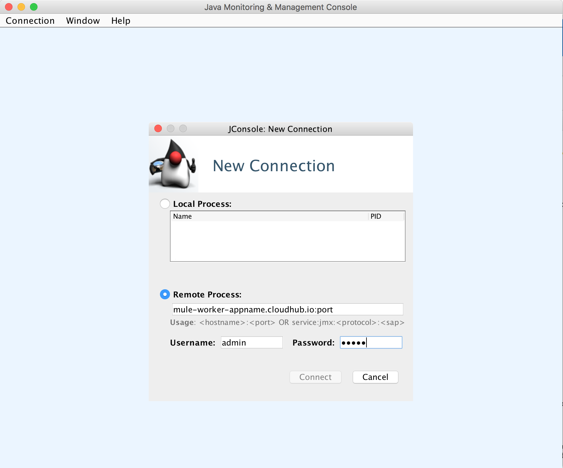 Jconsole Jmx